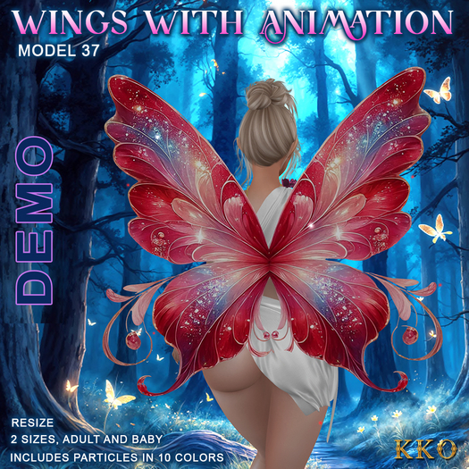 Second Life Marketplace - [KKO] Wings with animation - Model 37 DEMO